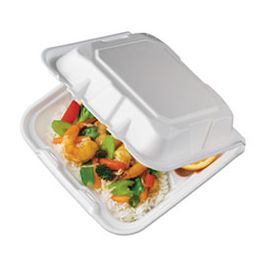 PCTYTD18803 FOAM HINGED LID CONTAINERS, WHITE, 8.44 X 8.13 X 3, 3 ...